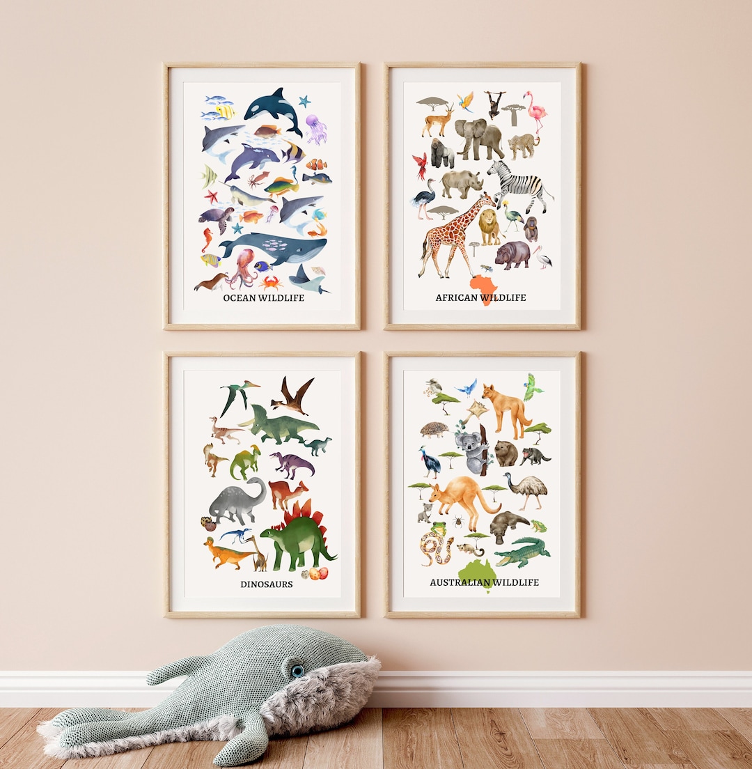 4 Educational Posters Classroom Posters Childrens Room Decor Learning ...