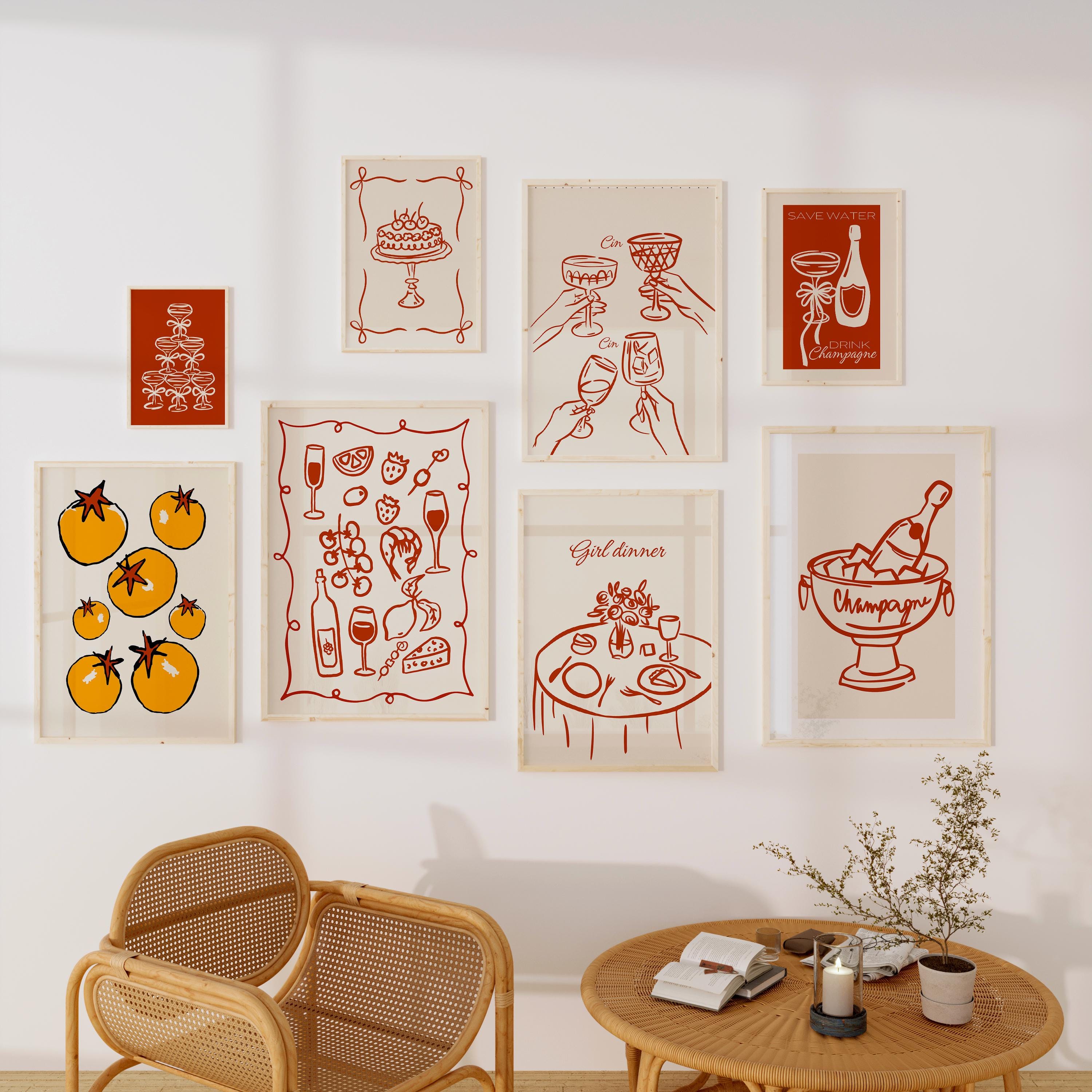 Terracotta Kitchen Prints Set: Burnt Orange Food Art (digital Download ...
