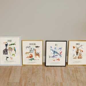 4 Educational Posters Classroom Posters Childrens Room Decor Learning ...