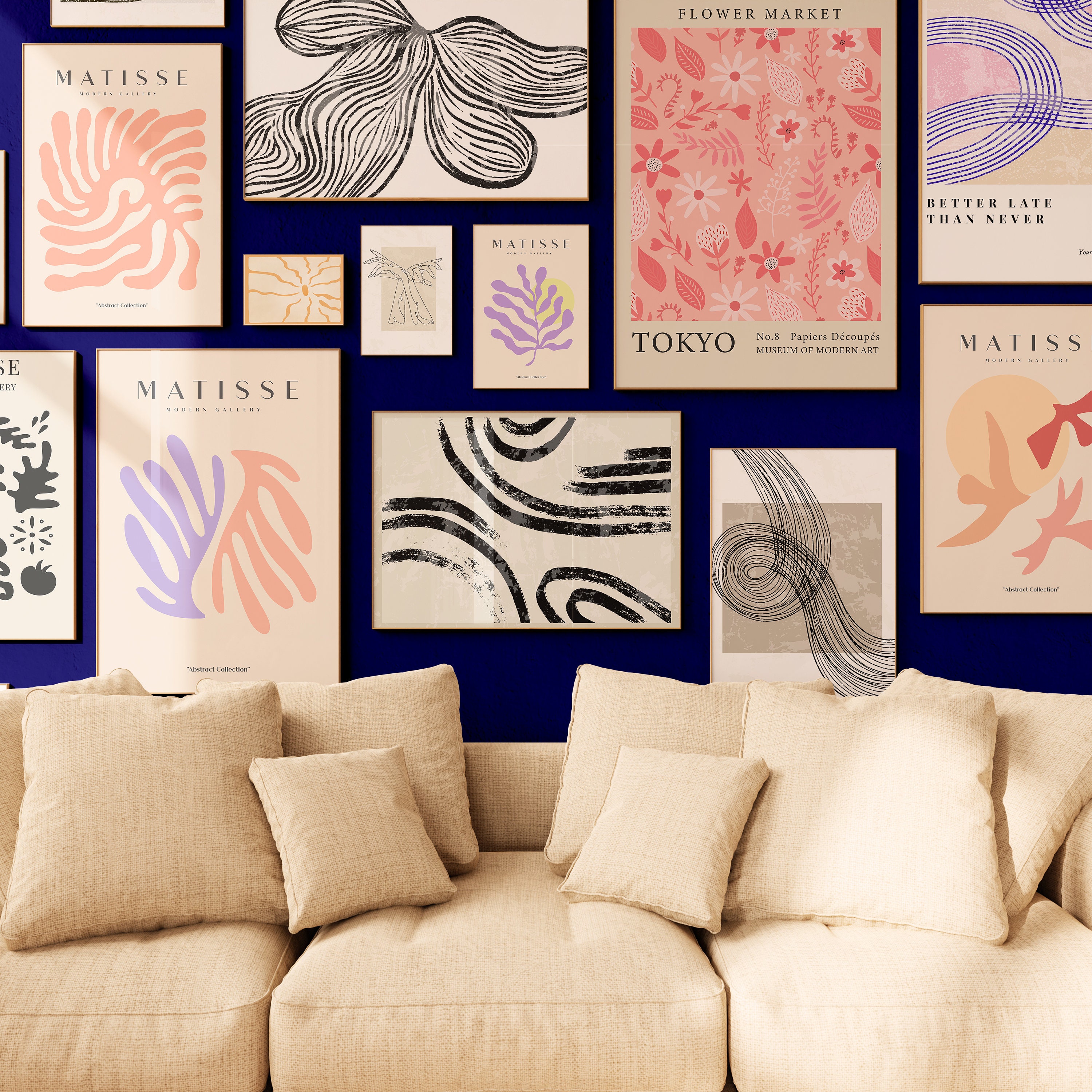 Neutral Gallery Wall Set Gallery Wall Bundle Exhibition Poster Set ...