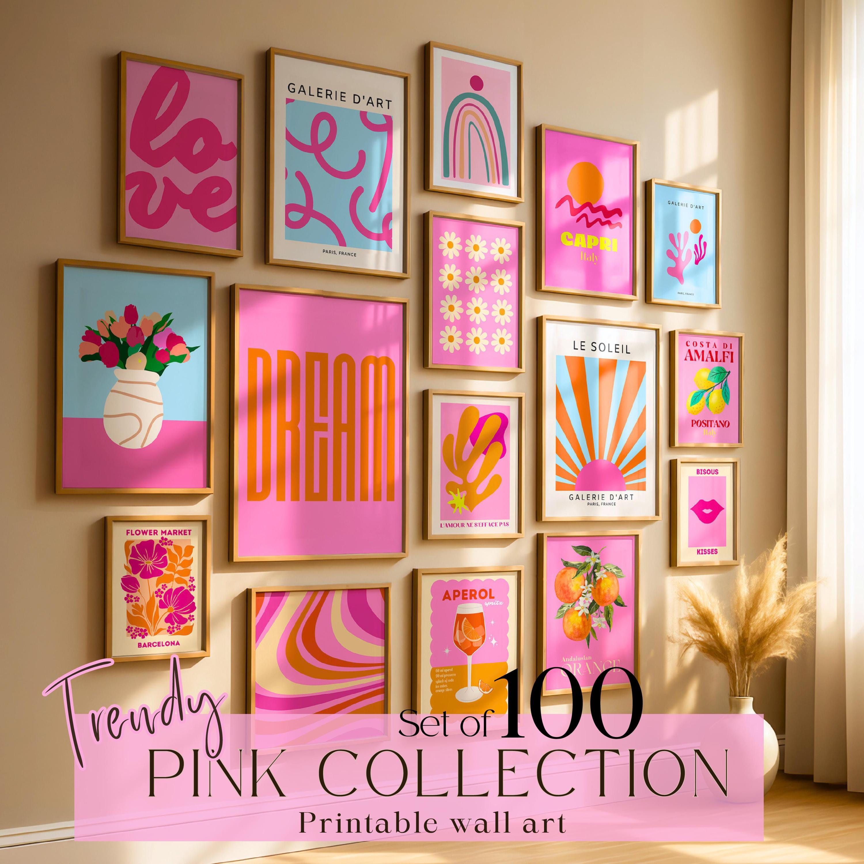 Pink Orange Prints Pink Poster Pack Funky Downloadable Prints Eclectic ...