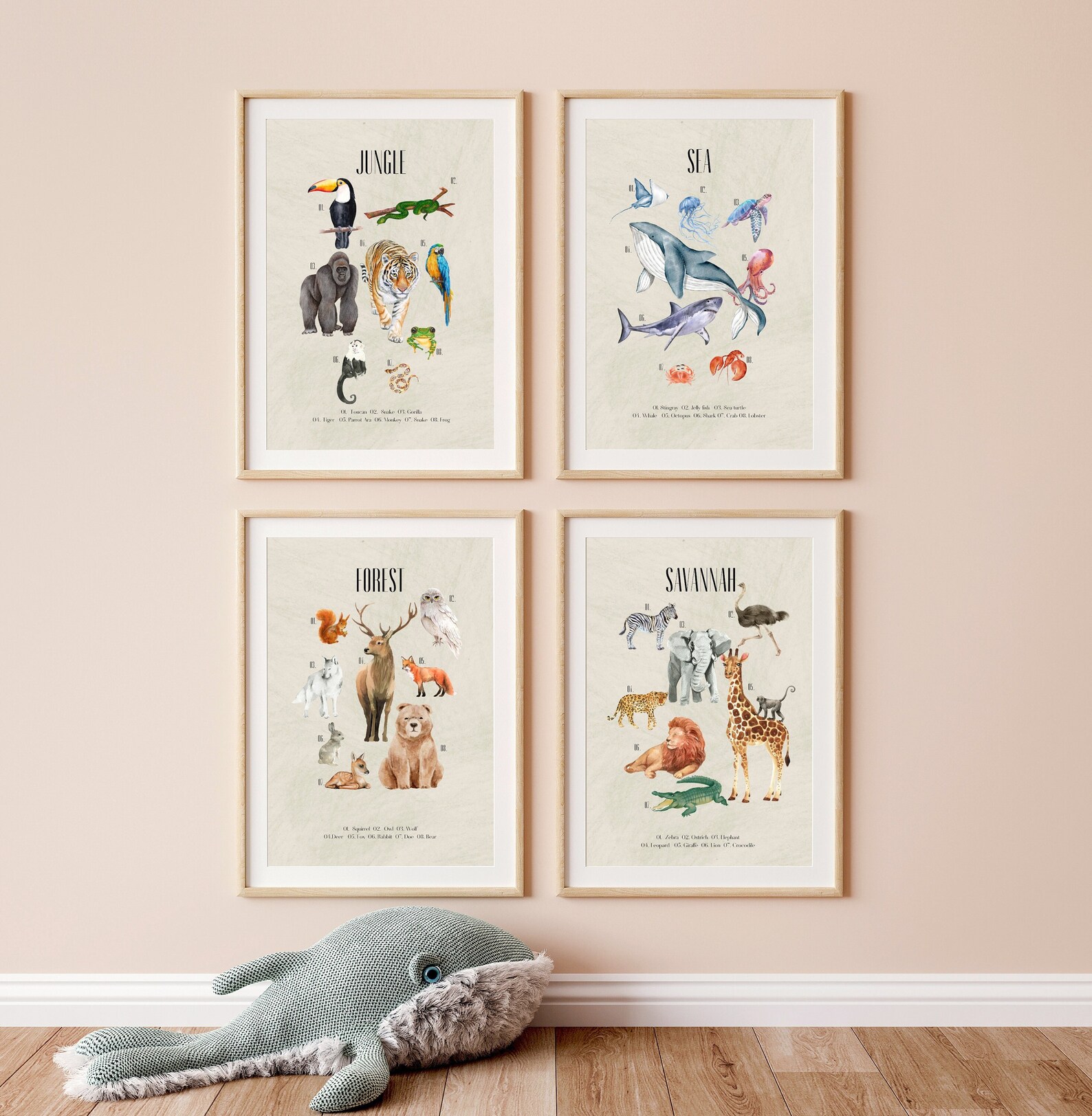 Animal Habitat Educational Posters, Set of 4 (digital Download) - Etsy