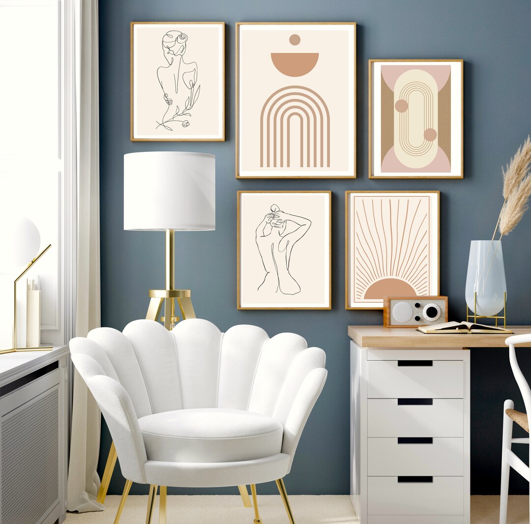 Neutral Gallery Wall Set Gallery Wall Bundle Exhibition Poster - Etsy
