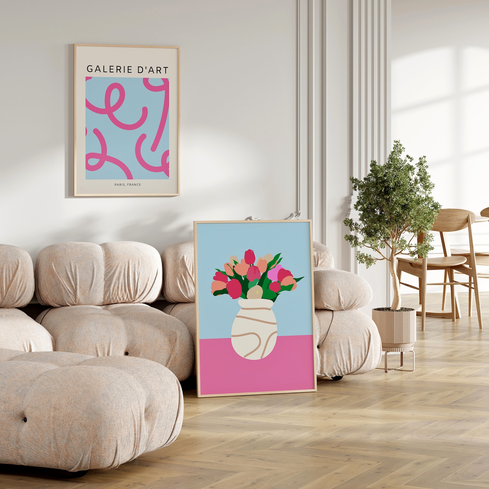 Pop Art Gallery Wall Set, Colorful Printables, Modern Abstract Floral ...