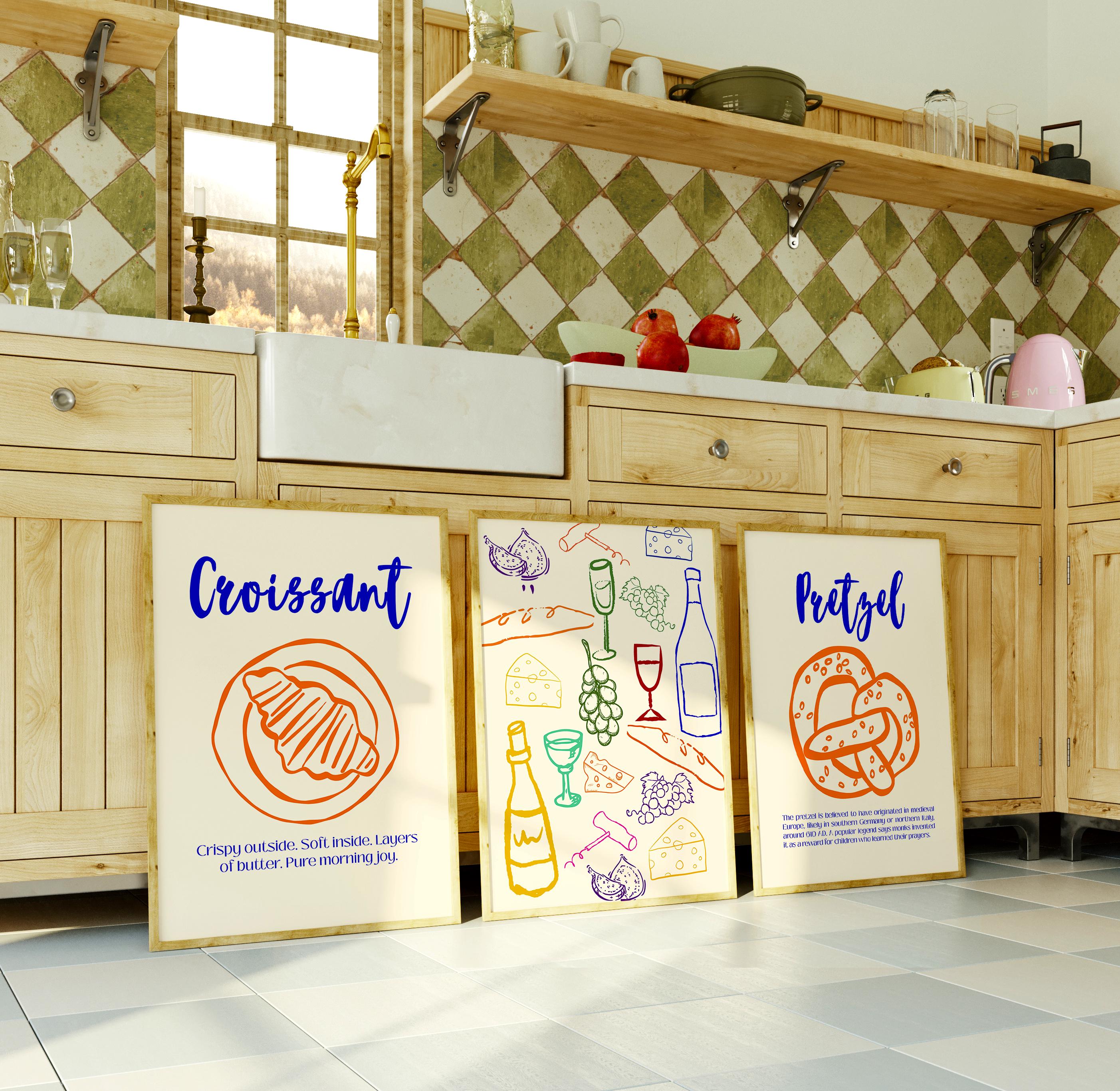 40 Italian Kitchen Posters, Colorful Fruit Wall Art Set, Trendy ...