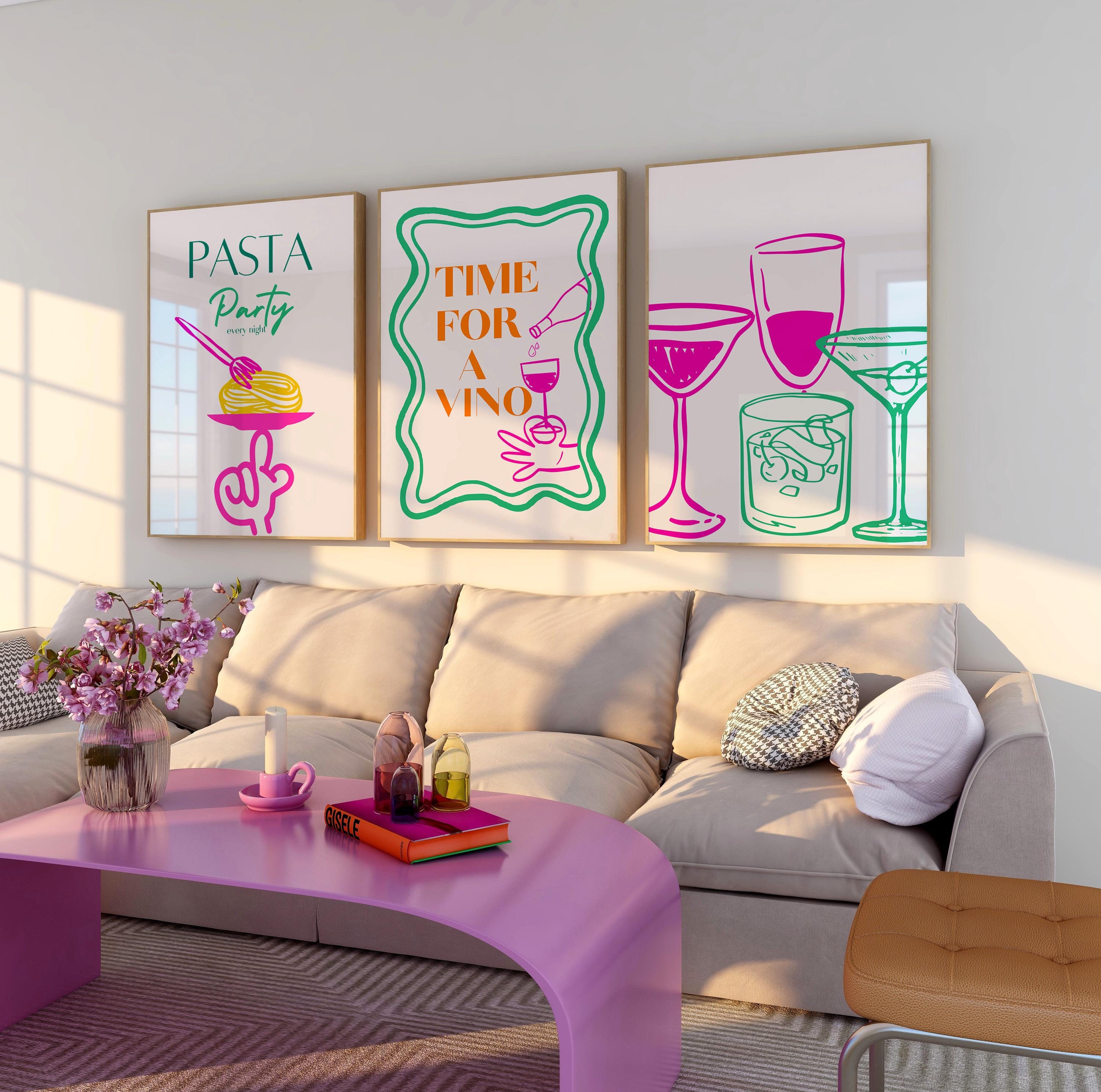 Maximalist Gallery Wall Set of 30, Maximalist Wall Art, Hand Drawing ...