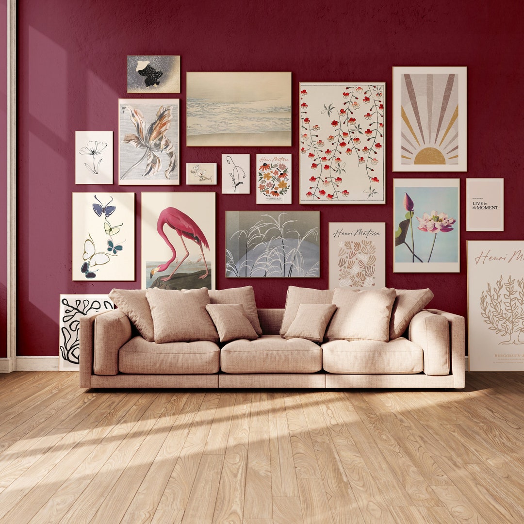 Maximalist Japanese Wall Art Eclectic Vintage Gallery Wall Set Asian ...