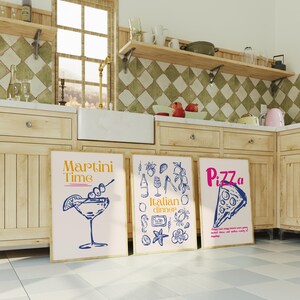 Trendy Kitchen Print Set: Pink Orange Food Gallery (digital Download ...