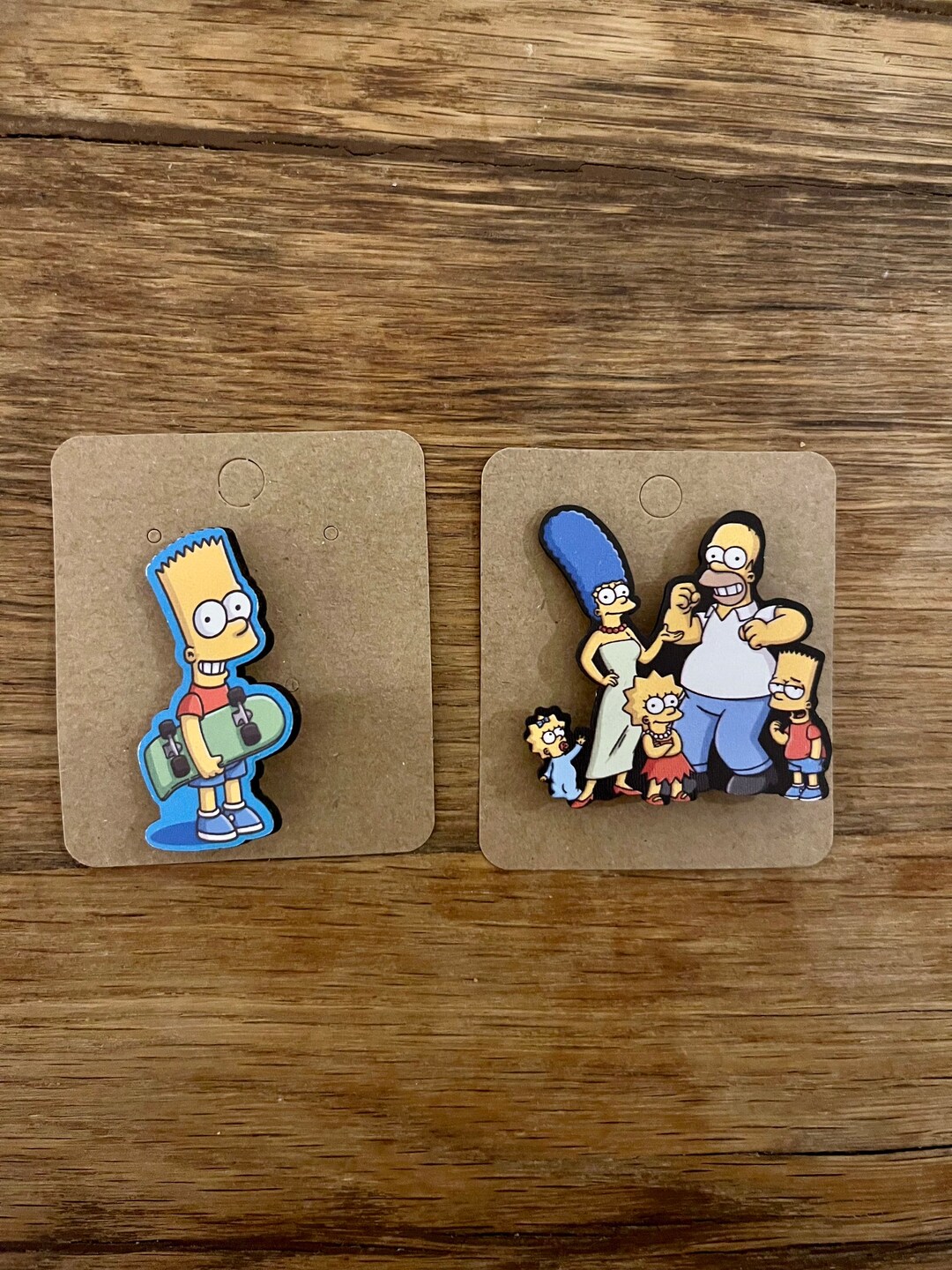 Simpsons Wooden Brooches, Wooden Pins, Wooden Gift, Wooden Jewellery ...
