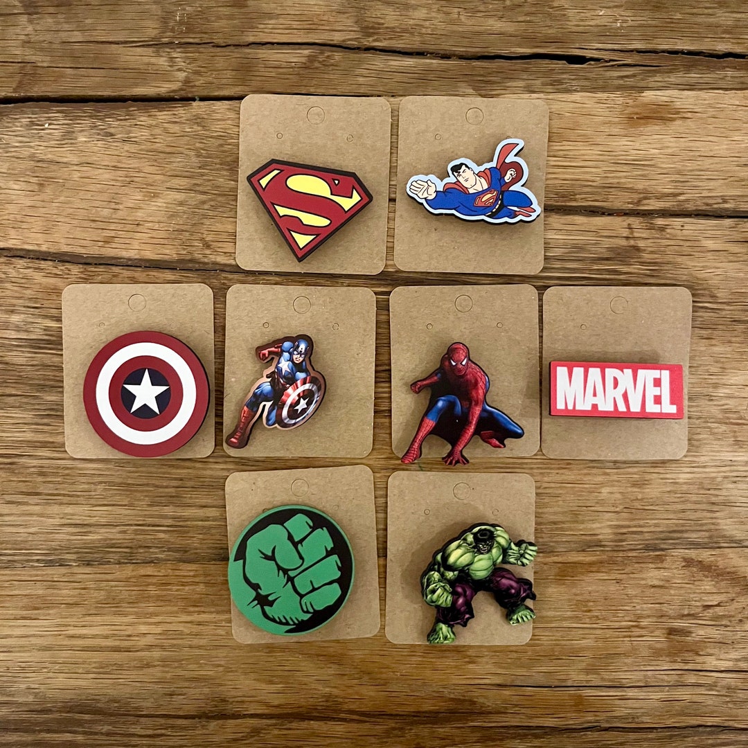 Super Heroes Wooden Brooch, Marvel Wooden Pin, Wooden Gift, Wooden ...