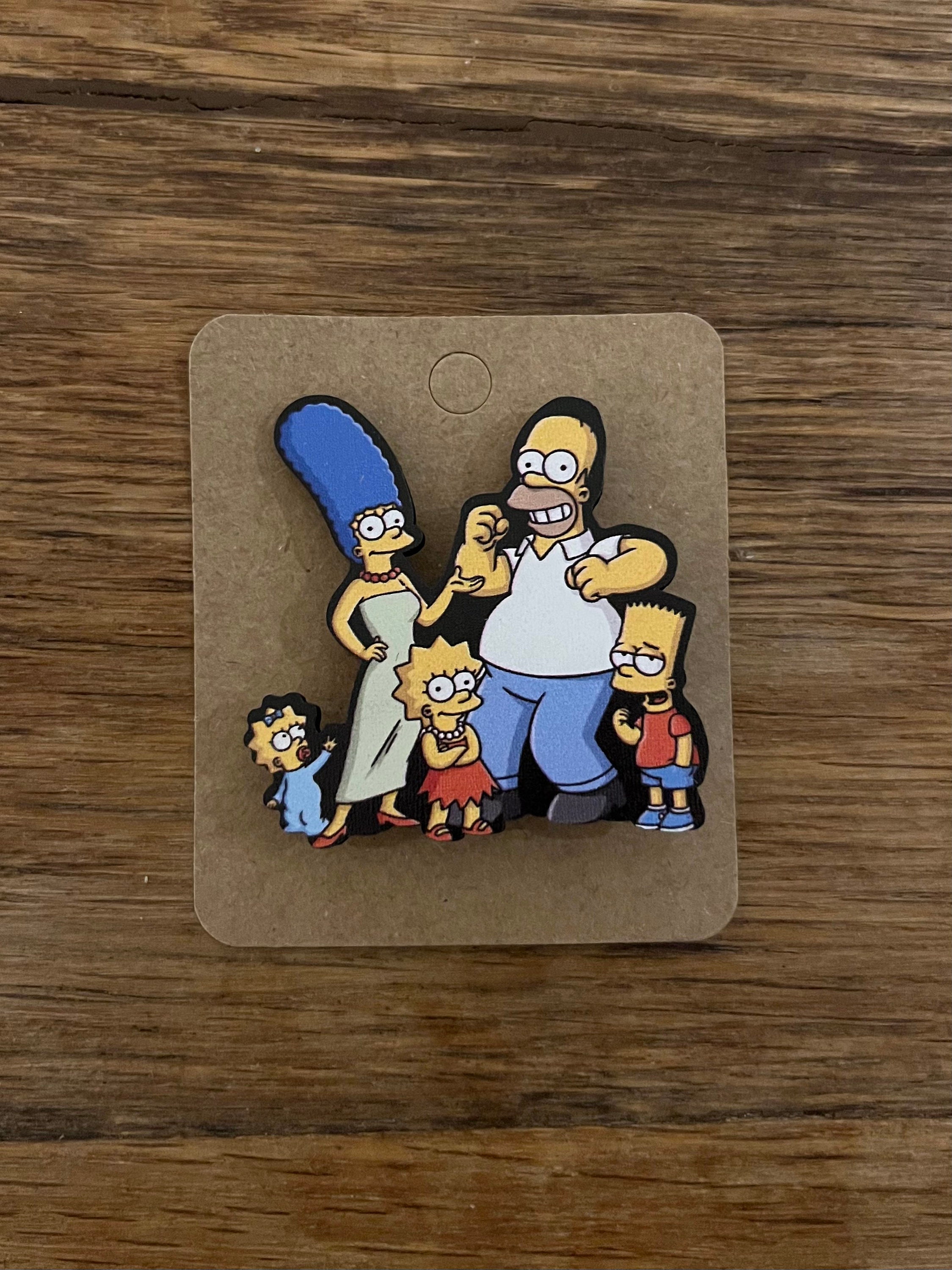 Simpsons Wooden Brooches, Wooden Pins, Wooden Gift, Wooden Jewellery ...