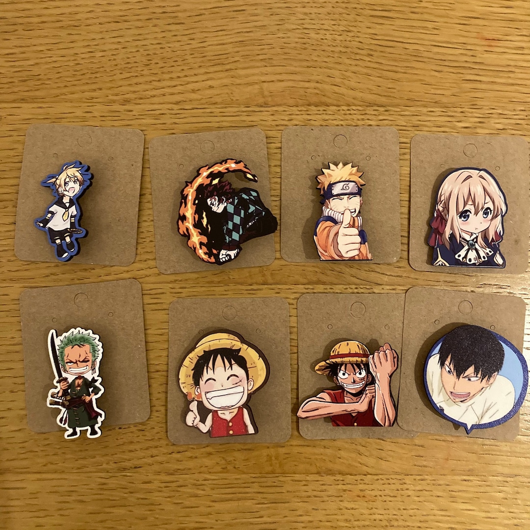 Wooden Anime Brooches, Wooden Pins, Wooden Gifts, Wooden Jewellery ...