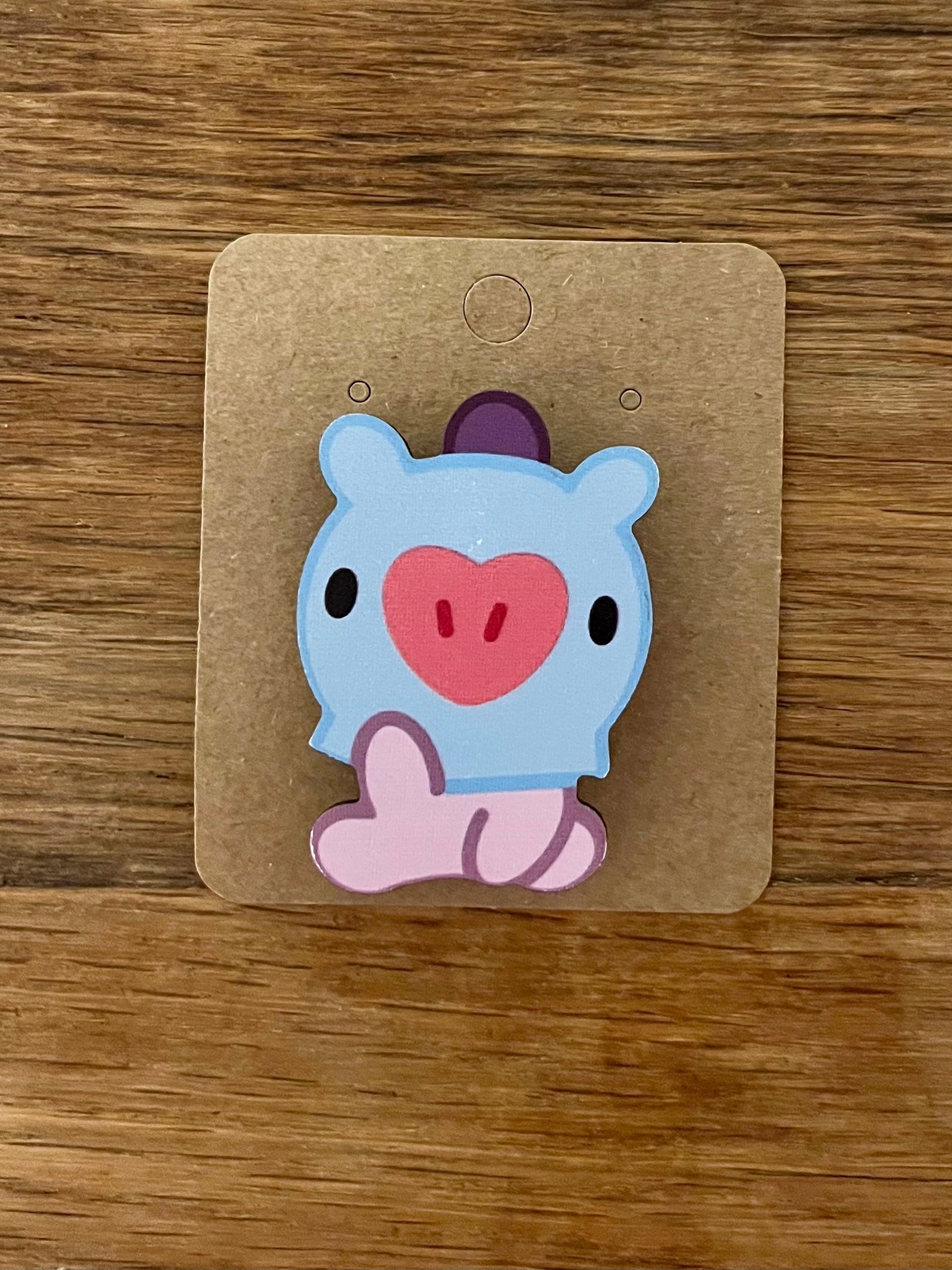 BTS / BT21 Inspired Wooden Brooches, Wooden Pins, Wooden Gift, Wooden ...