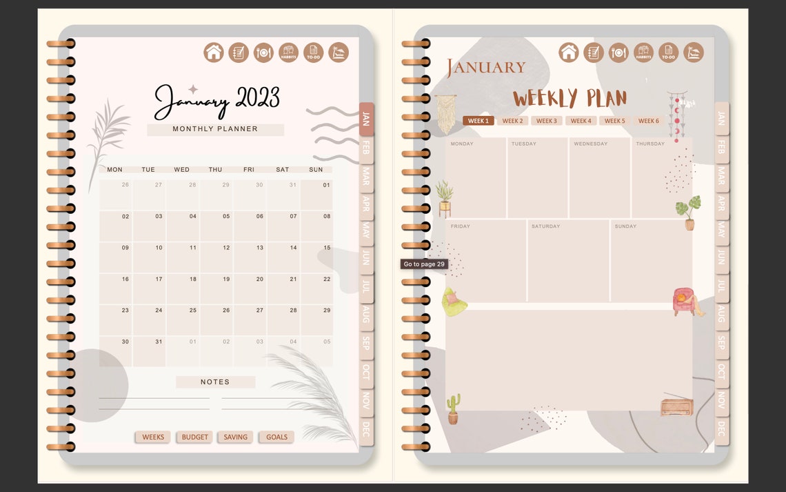 Digital Planner 2023, Digital Journal, Daily Planner Digital With ...