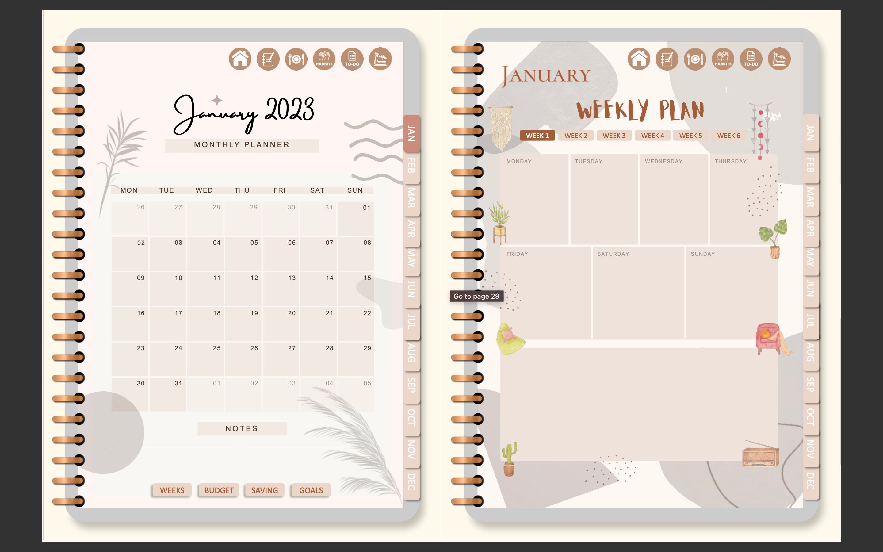 Digital Planner 2023, Digital Journal, Daily Planner Digital With ...
