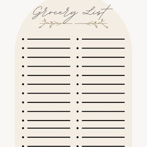 EDITABLE Minimalist Grocery List and Weekly Menu 2 Page Digital ...