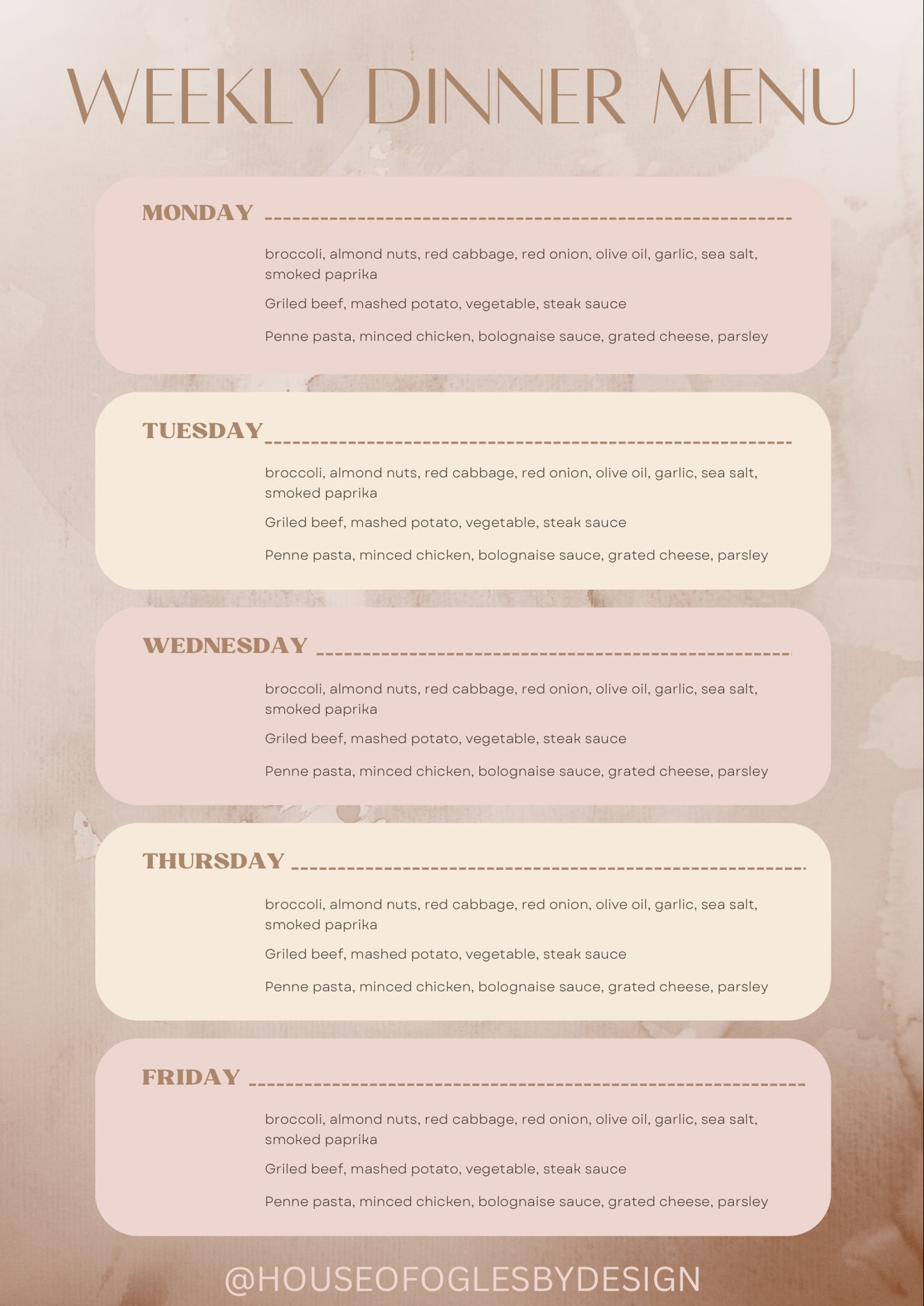 Grocery List and Weekly Menu Digital Download Editable - Etsy