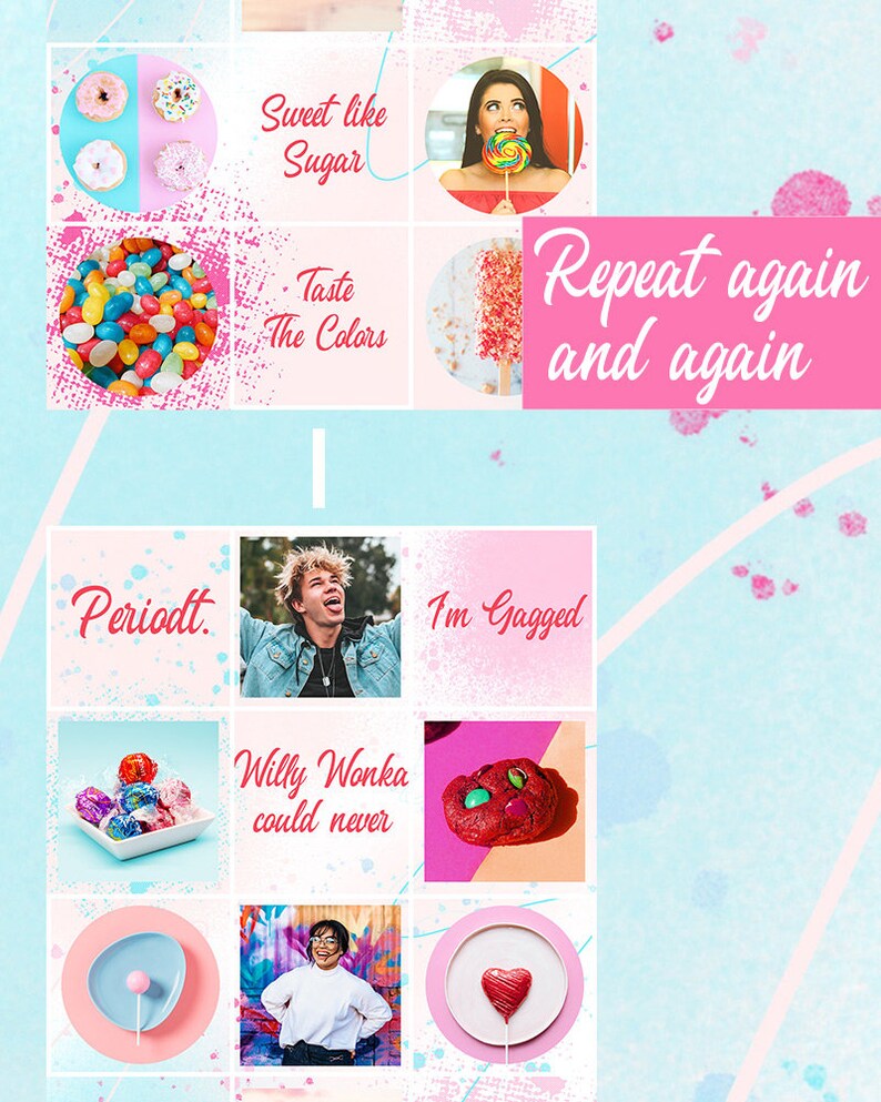 Cotton Candy | Instagram Puzzle Template | Instagram Template | Feed ...