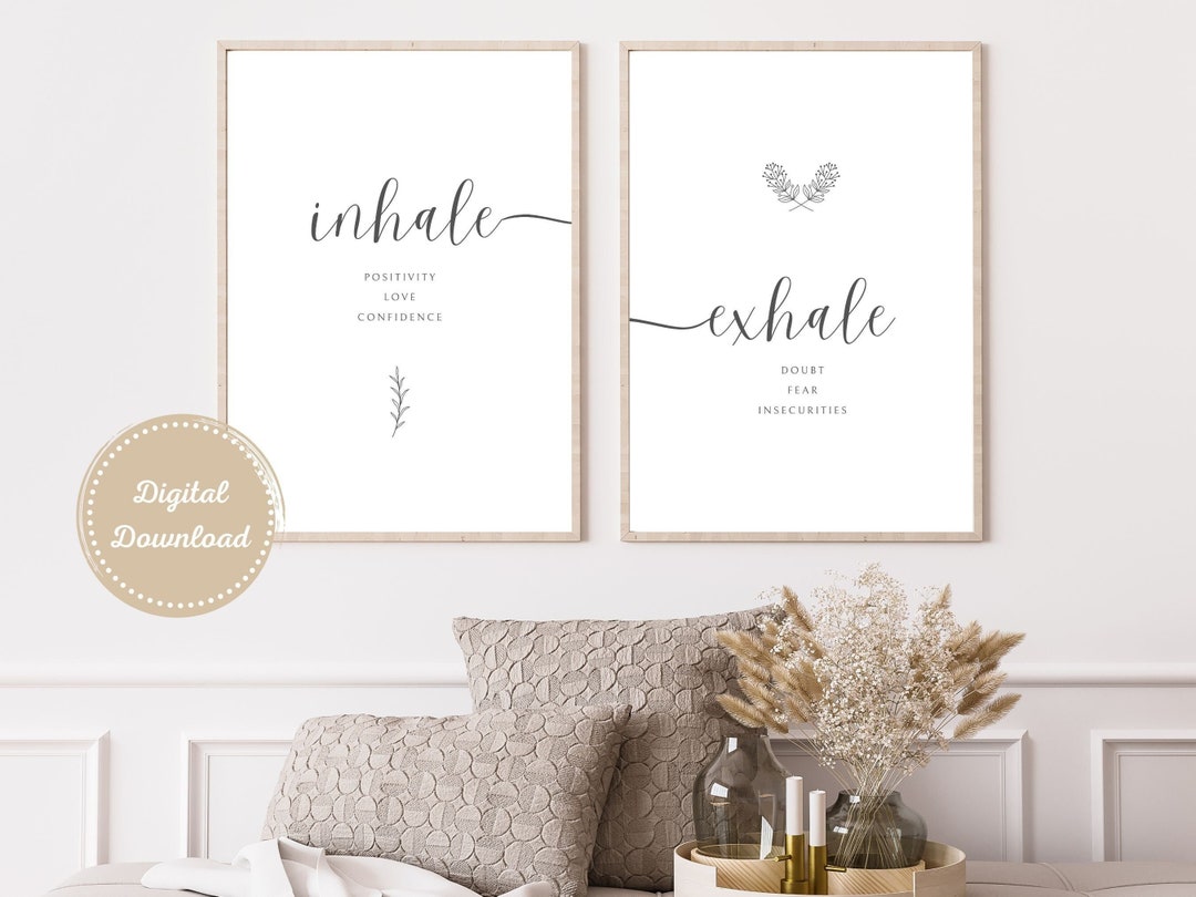 Inhale Exhale Print Set – Minimalist Zen Wall Art (digital Download) - Etsy