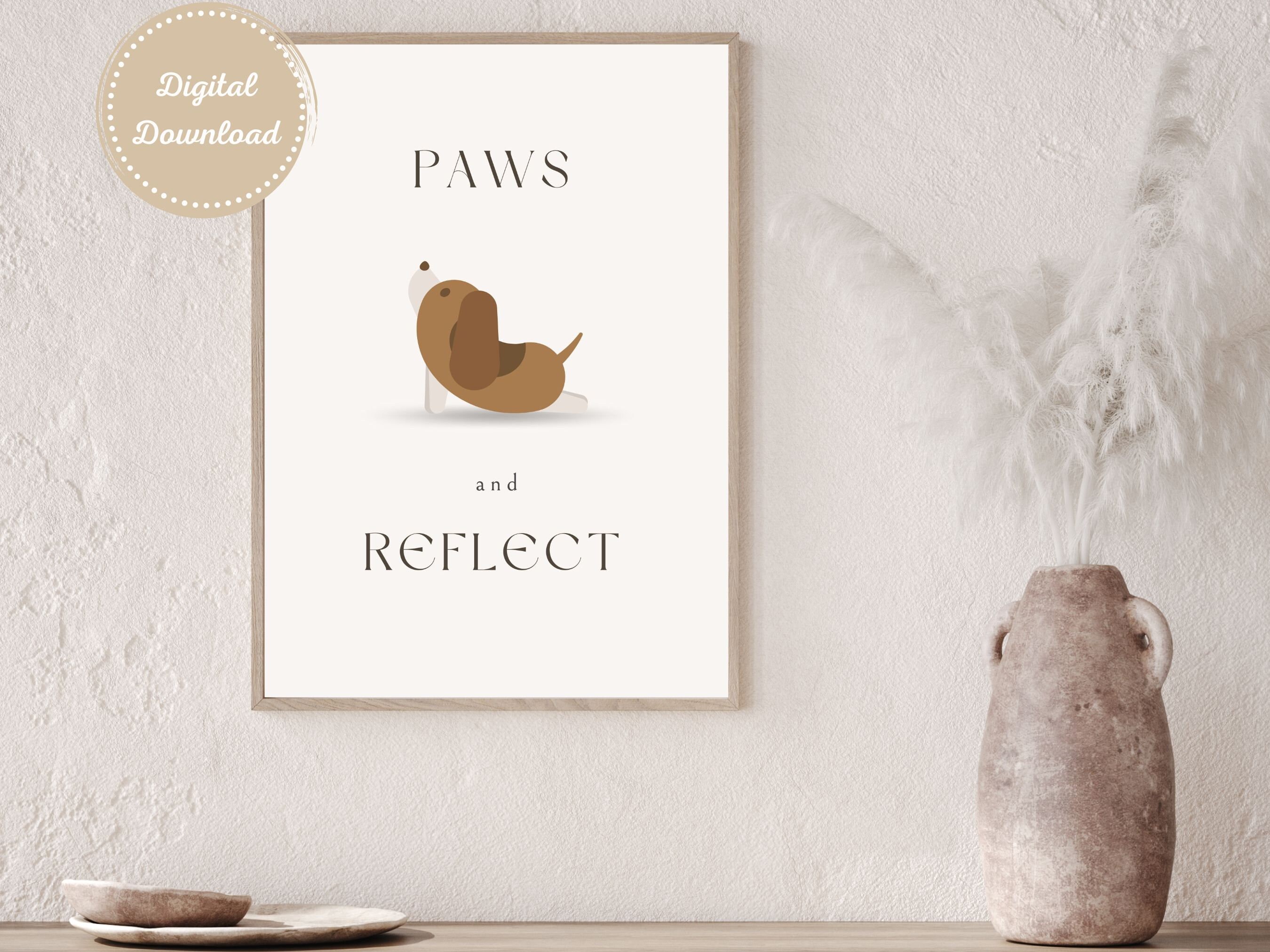 Paws and Reflect Mindfulness Meditation Cute Wall Art With Stretching ...