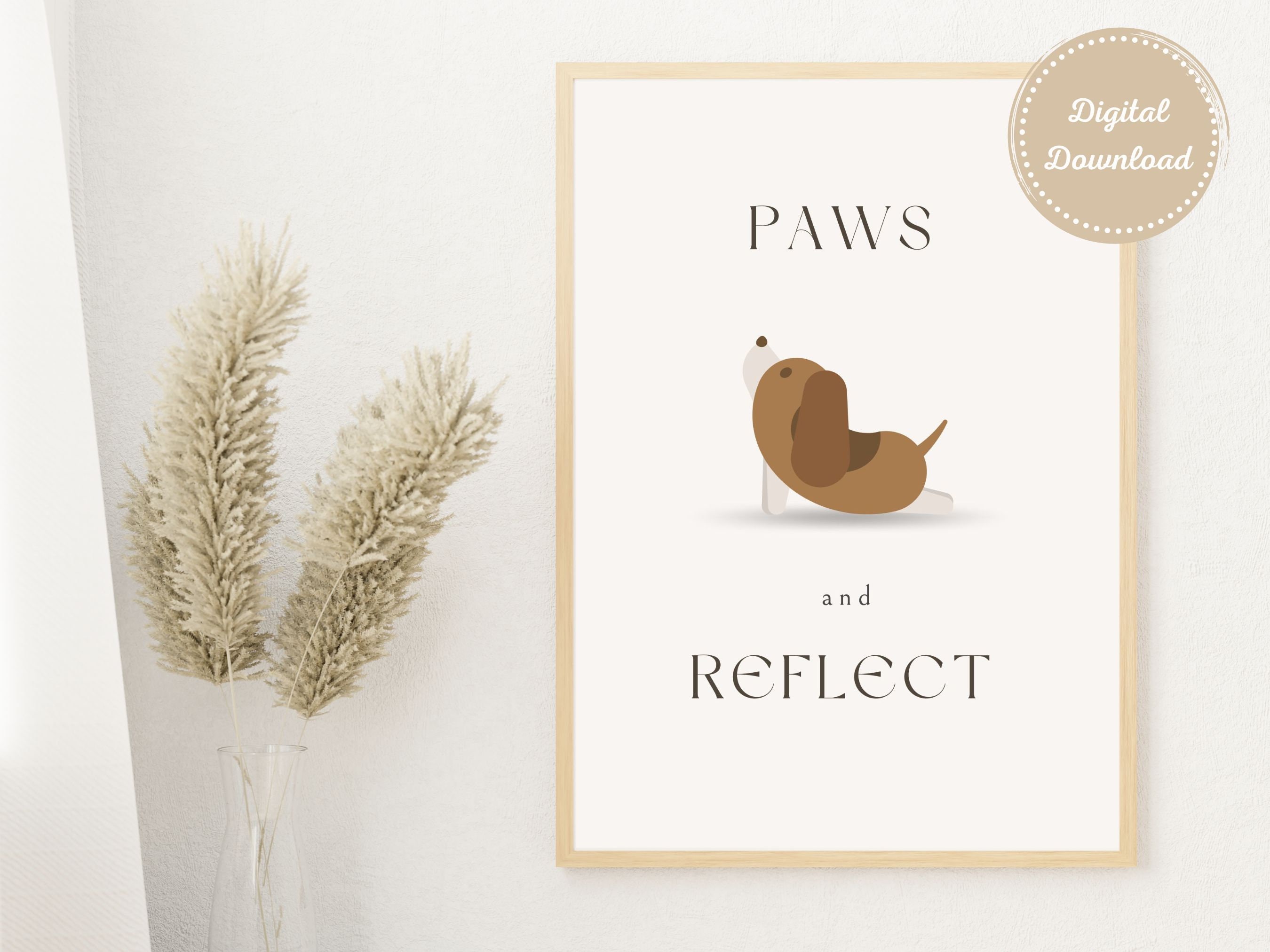 Paws and Reflect Mindfulness Meditation Cute Wall Art With Stretching ...