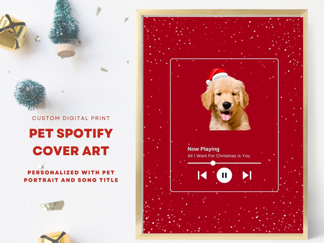 Custom Christmas Pet Portrait Spotify Cover, Unique Christmas Dog/pet ...
