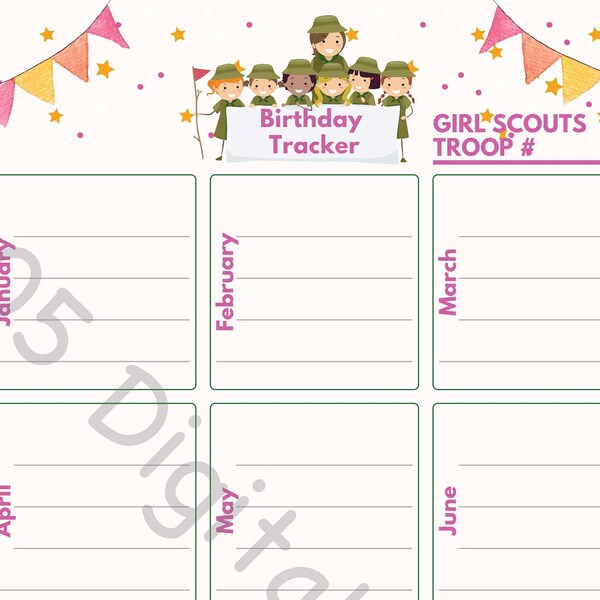 Troop Birthday Calendar - Etsy