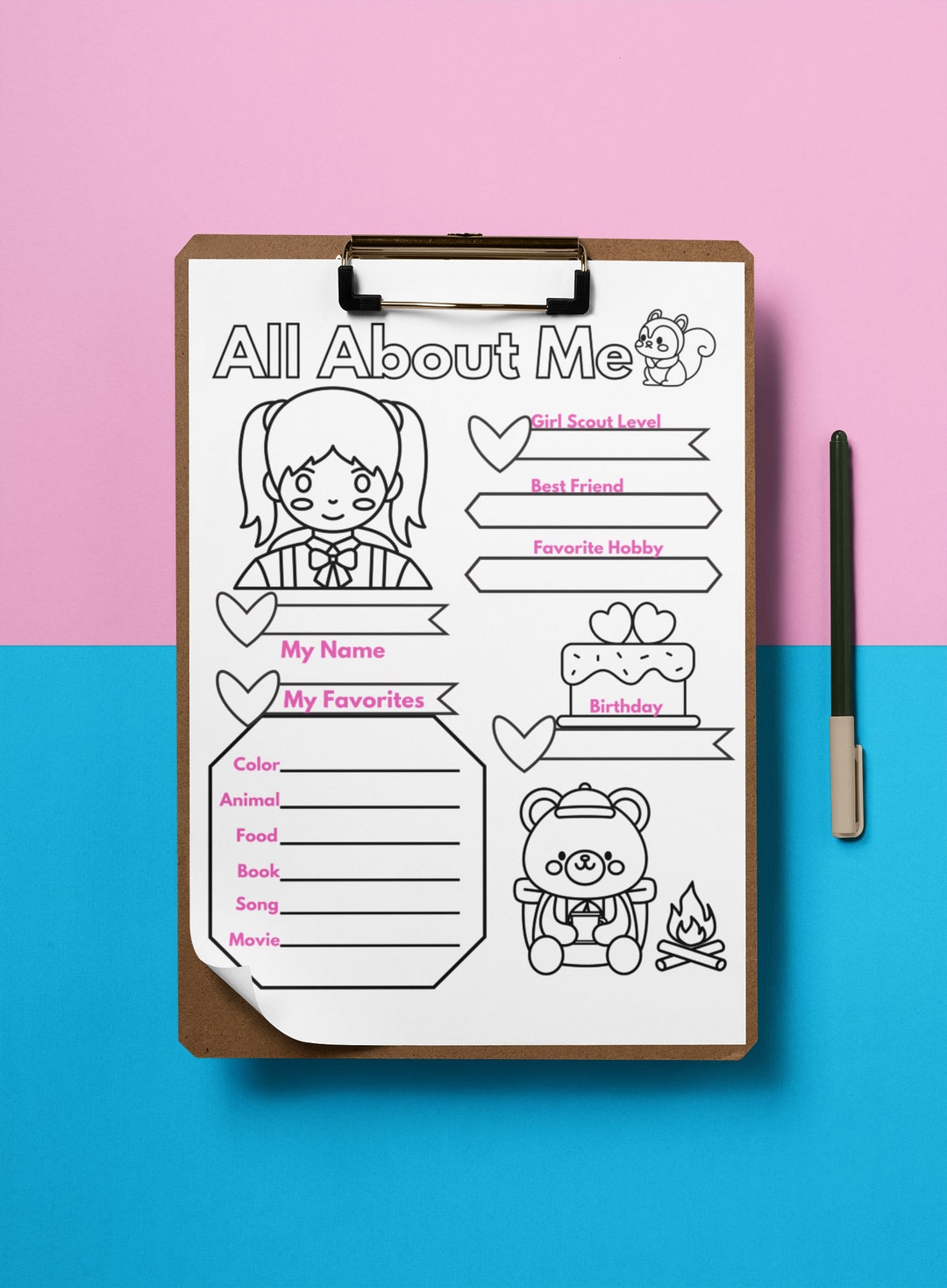 Buy All About Me: Girl Scout Coloring Activity Get to Know Your Girls ...