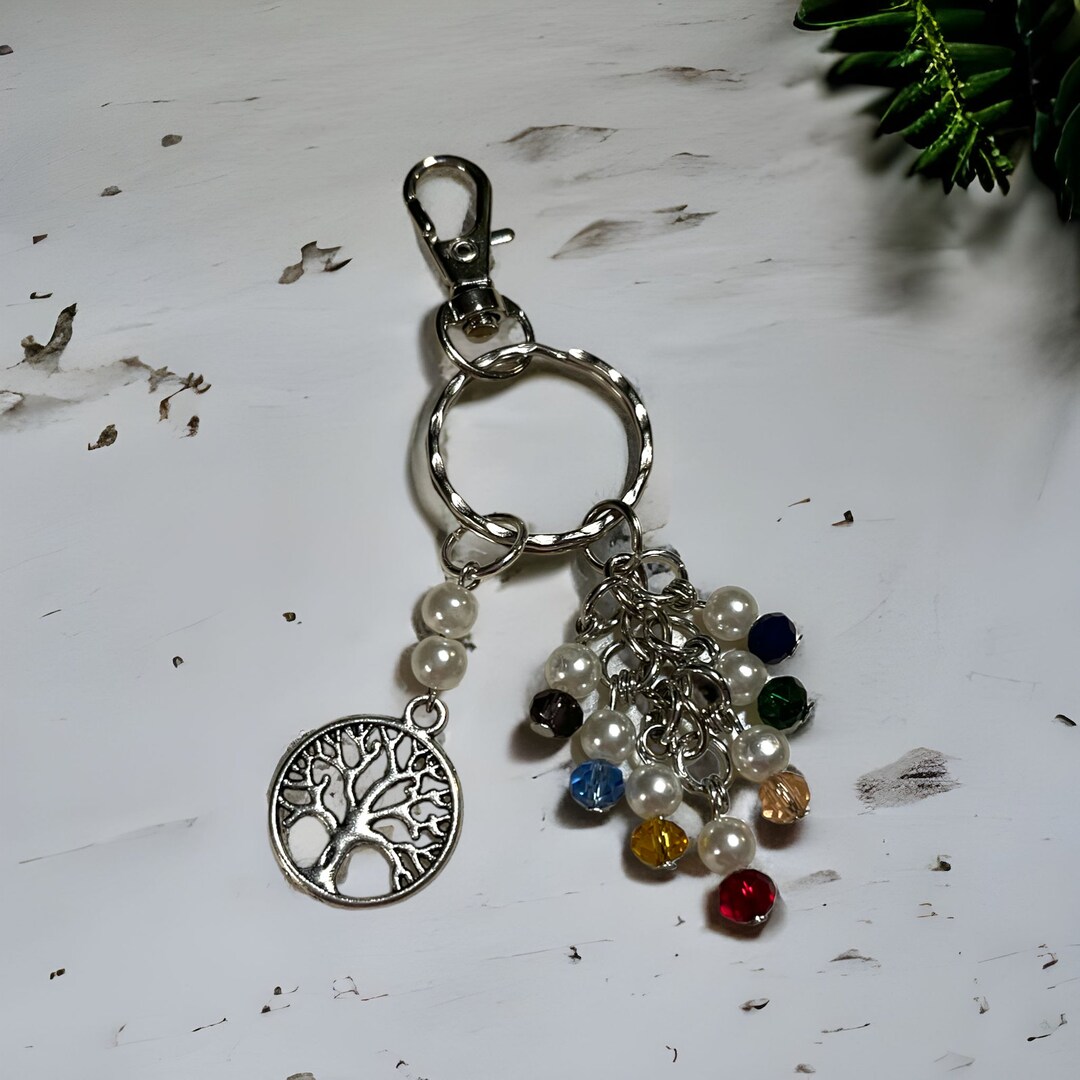 Chakras Key Ring/ Tree of Life Key Ring - Etsy