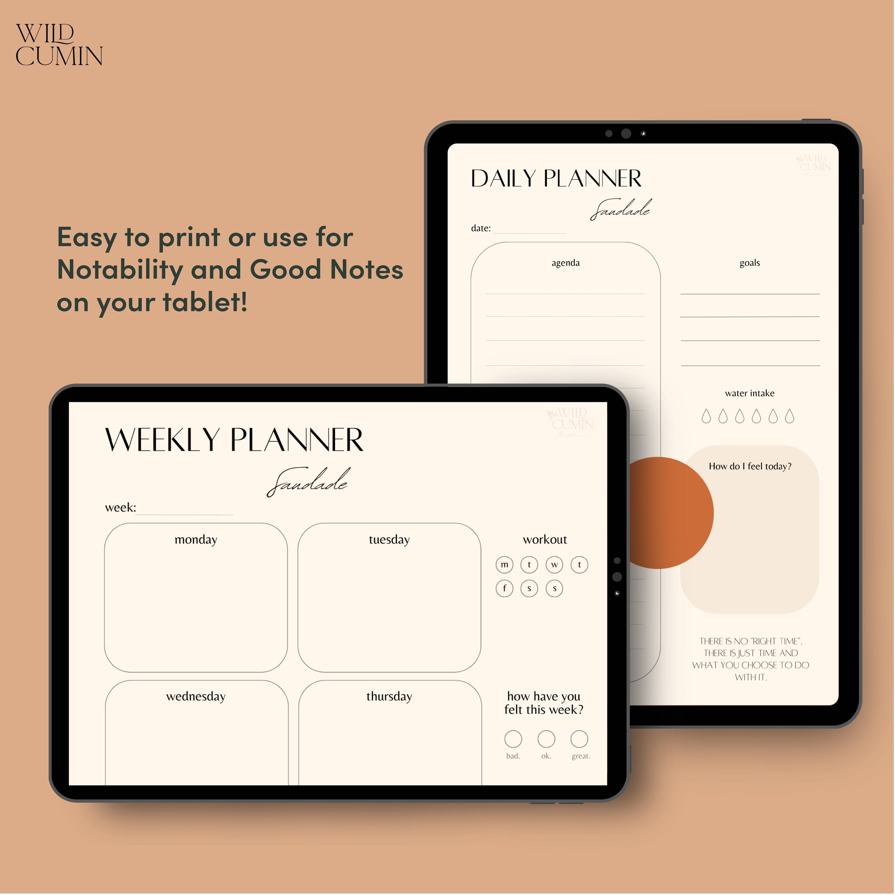 Digital & Printable Self-care Planner Bundle | Minimalist | Modern ...