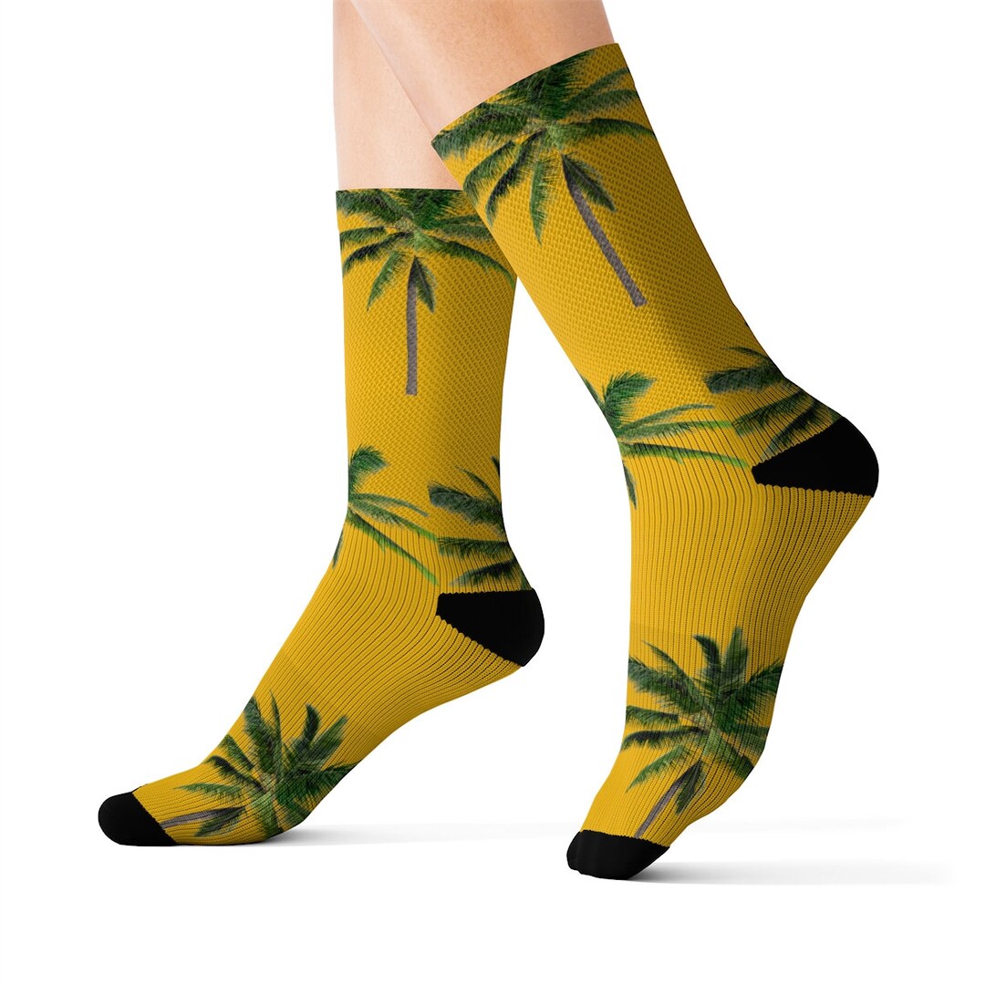 Palm Tree Socks - Etsy