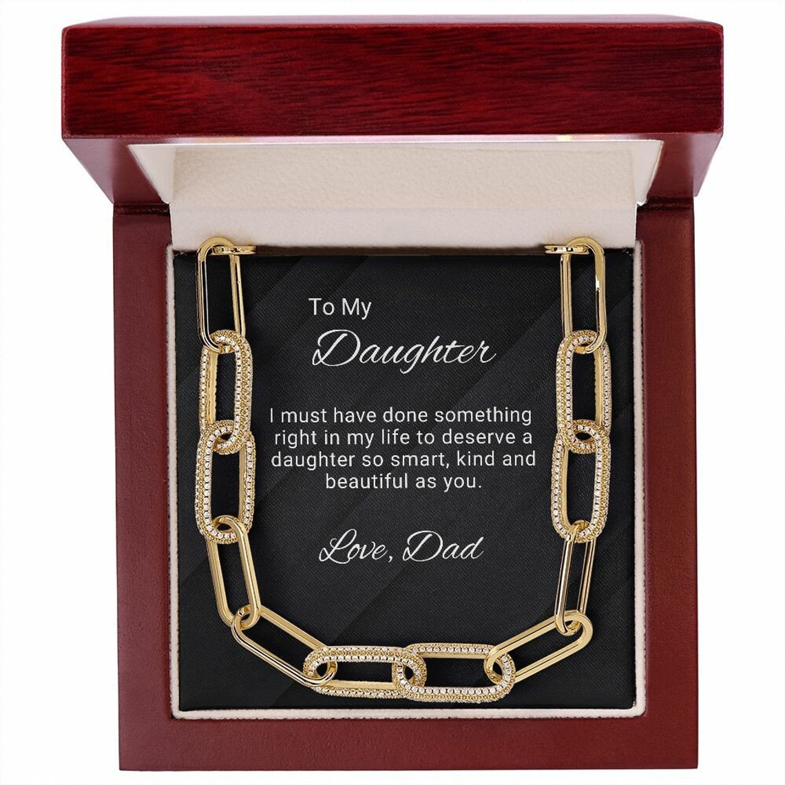 To My Daughter From Dad Forever Linked Necklace Father To Etsy to-my-daughter-from-dad-forever-linked-necklace-father-to-etsy