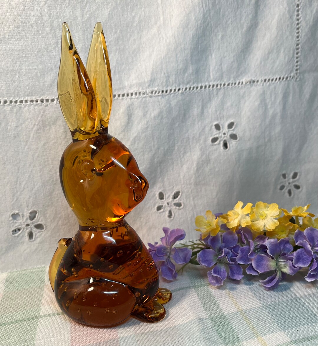 Vintage Glass Bunny Rabbit by Murano (italy) - Amber Glass Controlled ...
