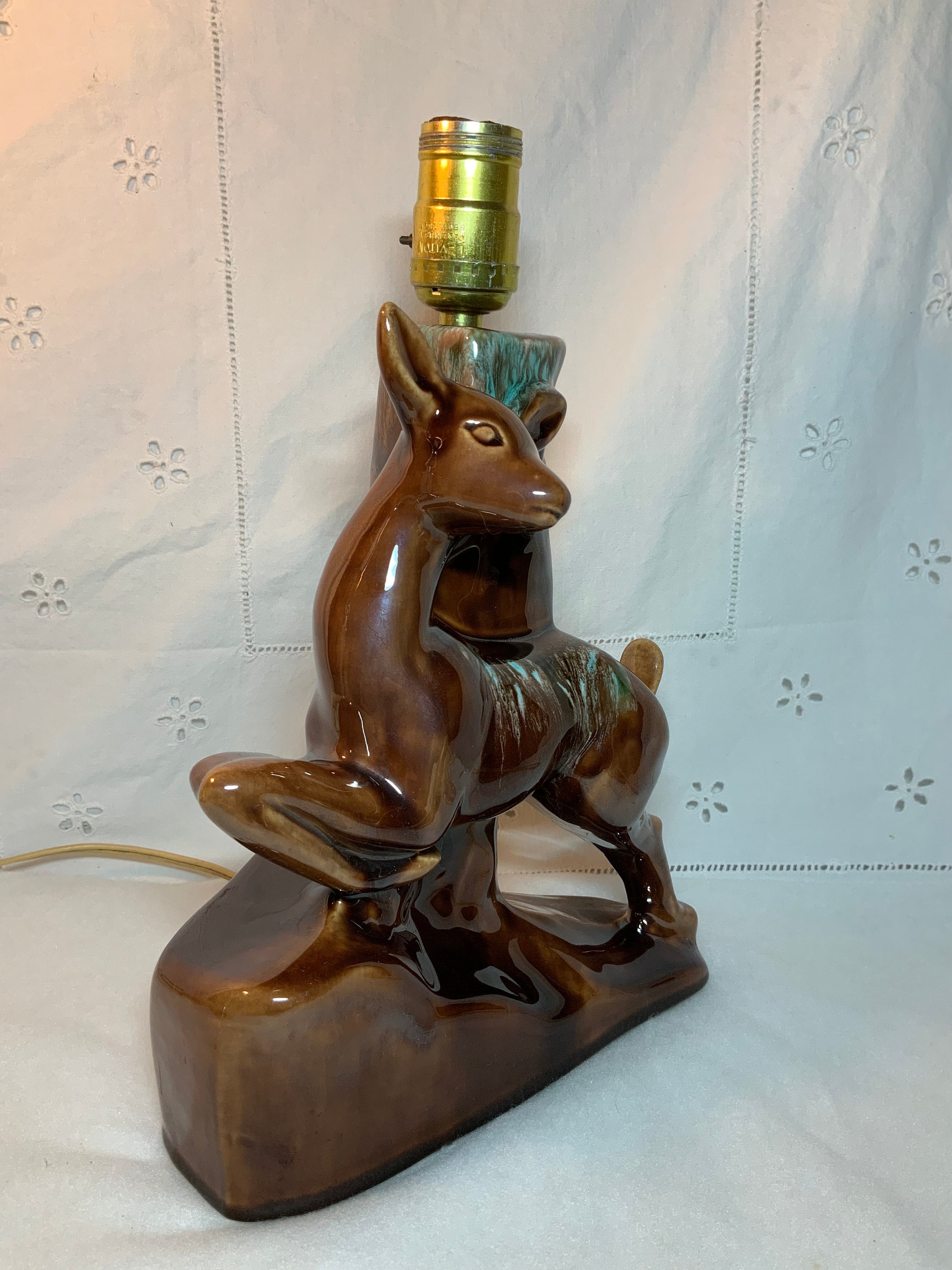 Mid-century Ceramic Leaping Deer Lamp Base Gorgeous Haeger - Etsy