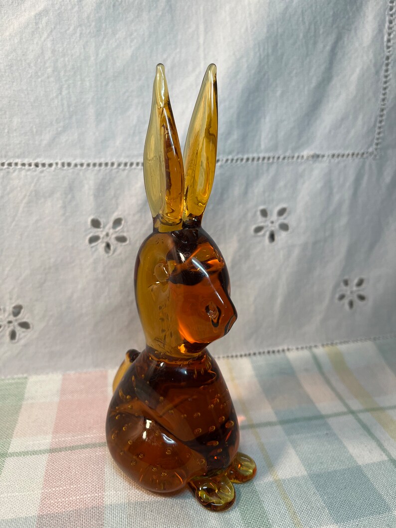 Vintage Glass Bunny Rabbit by Murano (italy) - Amber Glass Controlled ...