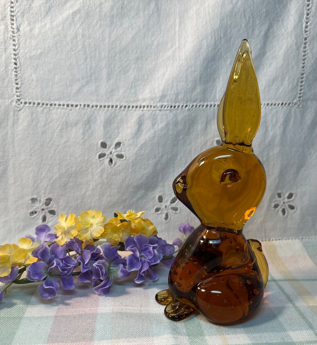 Vintage Glass Bunny Rabbit by Murano (italy) - Amber Glass Controlled ...