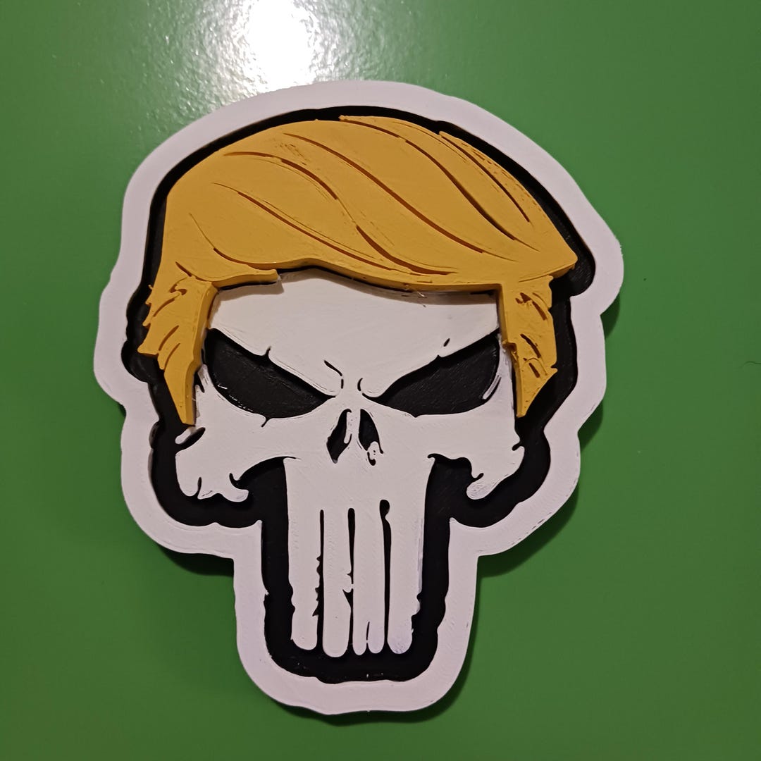 Donald Trump Punisher Skull Magnet 3D Printed and Hand Painted - Etsy