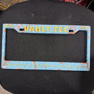 FALLOUT Vault-tec License Plate Frame WEATHERED Version 3D Printed - Etsy