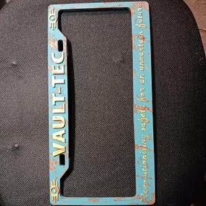 FALLOUT Vault-tec License Plate Frame WEATHERED Version 3D Printed - Etsy