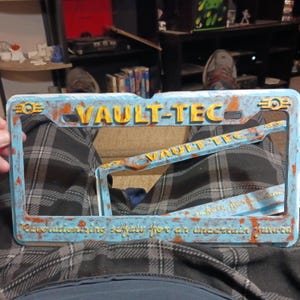 FALLOUT Vault-tec License Plate Frame WEATHERED Version 3D Printed - Etsy