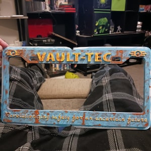 FALLOUT Vault-tec License Plate Frame WEATHERED Version 3D Printed - Etsy
