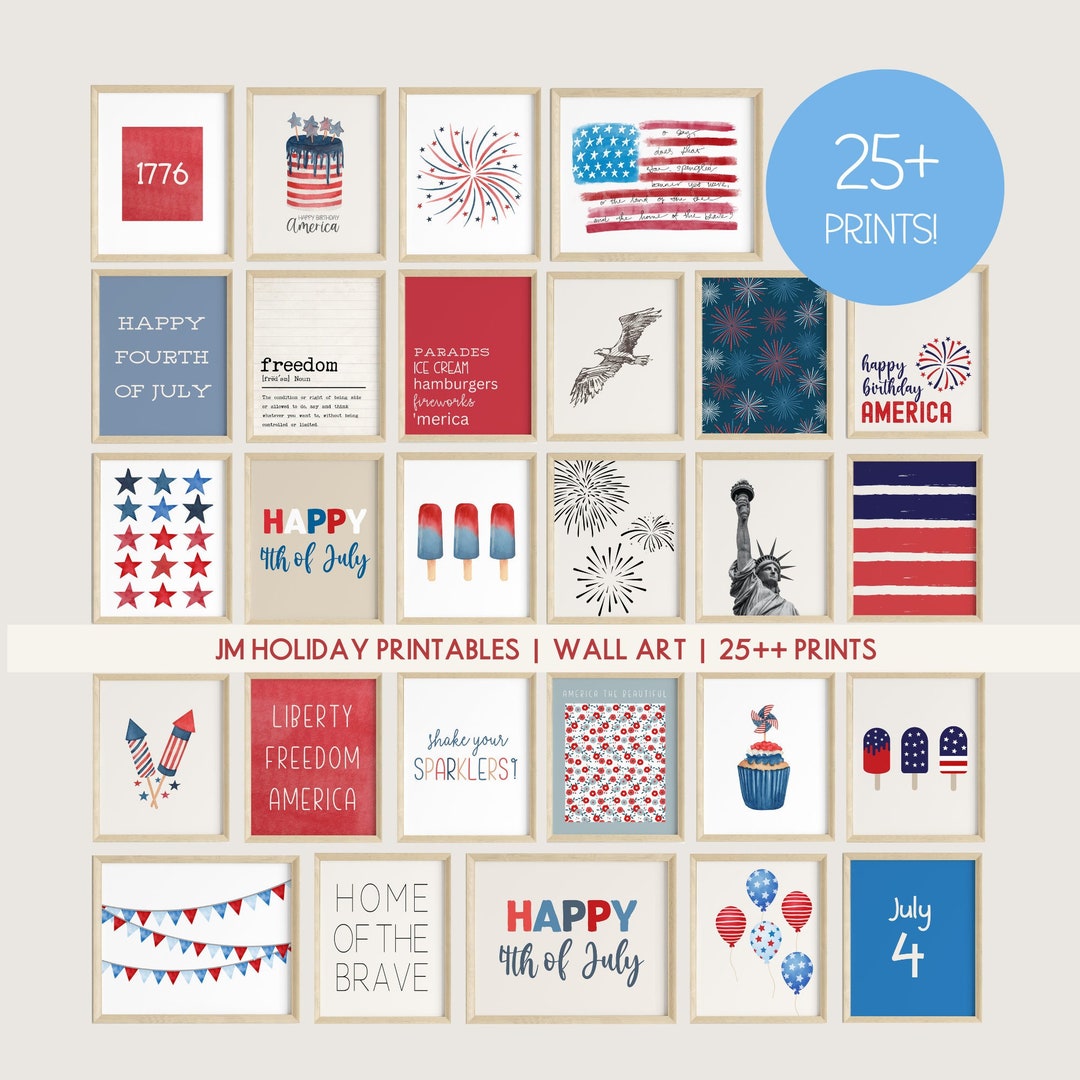 American Flag Printable Art Memorial Day Art Prints Fourth of July ...