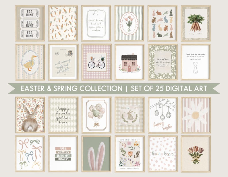 Easter Gallery Wall | Easter Decor | Cottagecore Easter | Spring Wall ...