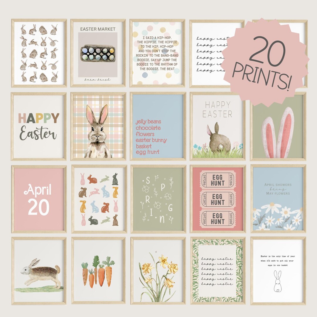 Easter Printable Wall Art | Mega Bundle | Easter Digital Art | Easter ...