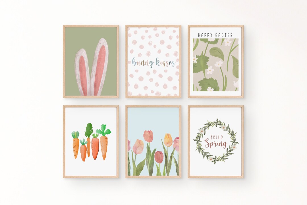 Easter Printable Wall Art Easter Decorations Happy Easter - Etsy