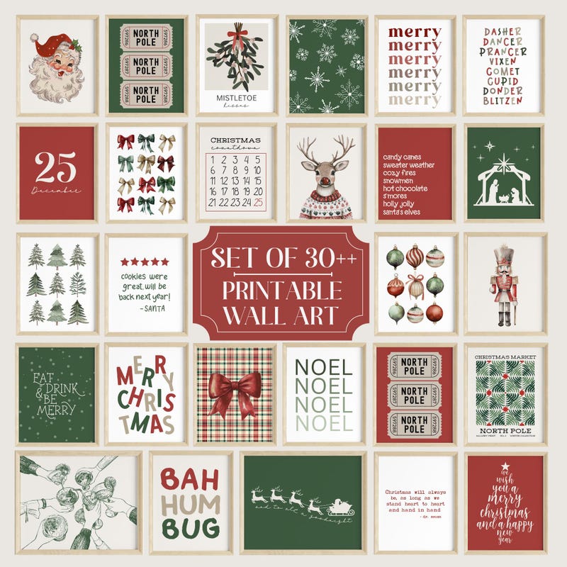 Set of Three Printable Christmas - Etsy UK