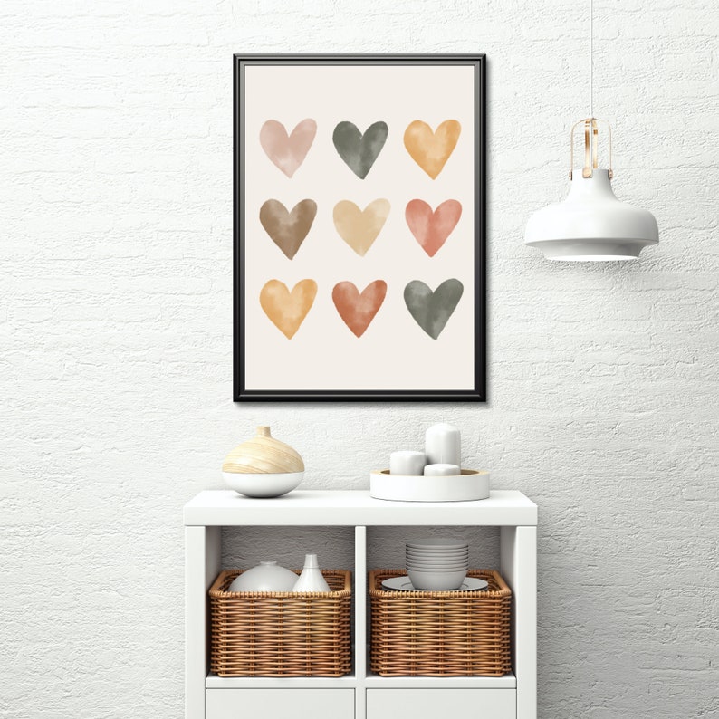 Valentines Day Printable Heart Wall Art Digital Download - Etsy