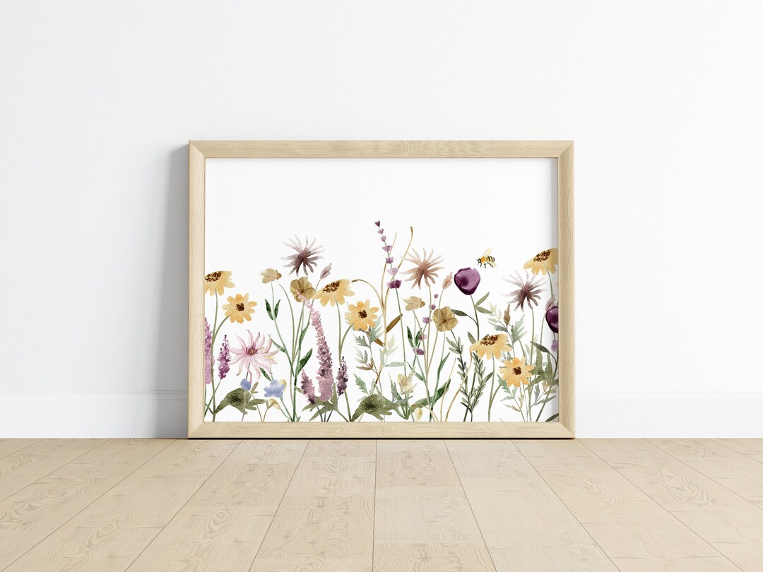 Wildflower Printable Wall Art | Flowers Digital Print | Bedroom Wall ...