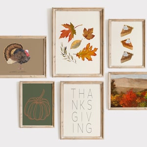 Thanksgiving Gallery Wall Set | Set of 25+ Art Prints | Fall Decoration ...