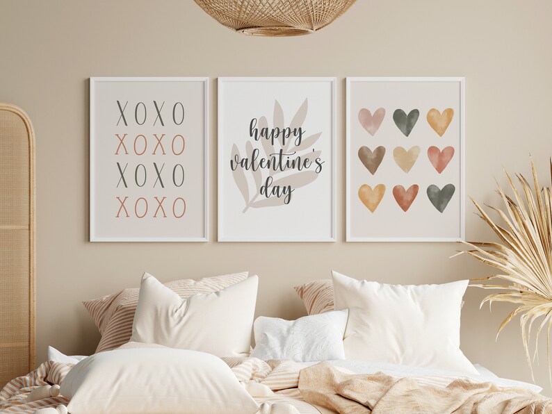 Valentines Printable Wall Art Set of 5 Gallery Art - Etsy